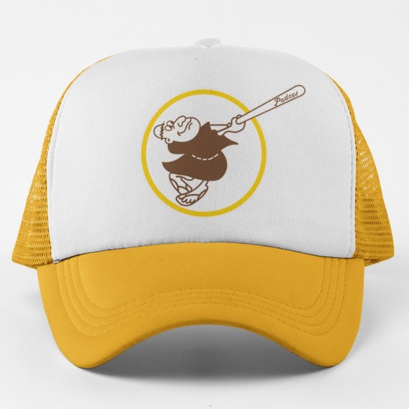 Accessories | New Padres Swinging Friar 1969 Foam Trucker Mesh Snapback Hat 2tone Golden | Poshmark
